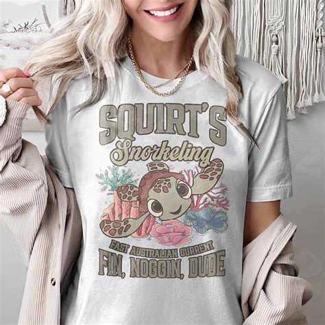 Retro Disney Finding Nemo Squirts Snorkeling Shirt Fin Noggin Dude T Shirt Finding Dory