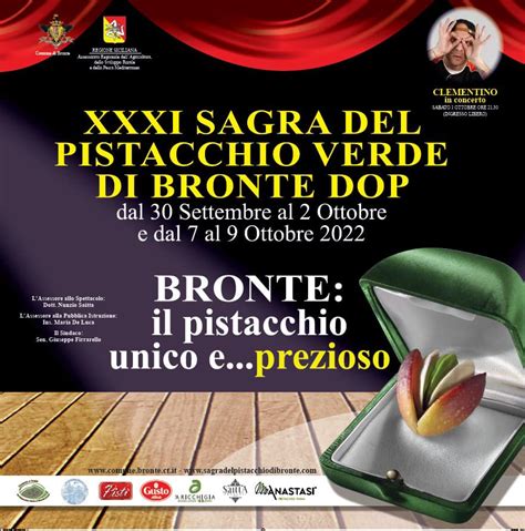 BRONTE IL PROGRAMMA DELLA SAGRA DEL PISTACCHIO EVENTI DEGUSTAZIONI E IL CONCERTO DI