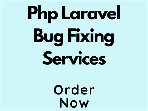 End To End Php And Laravel Bug Fixing Guaranteed Service For All