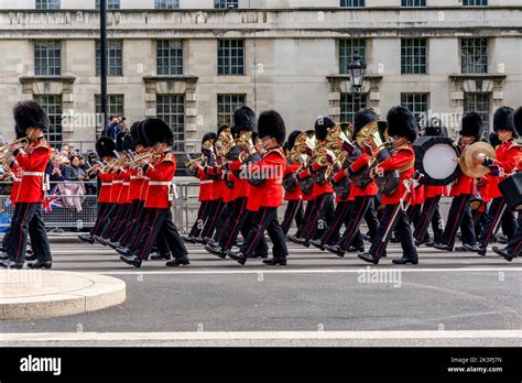 A Military Band Irish Guards Takes Part In Queen Elizabeth Ii Funeral