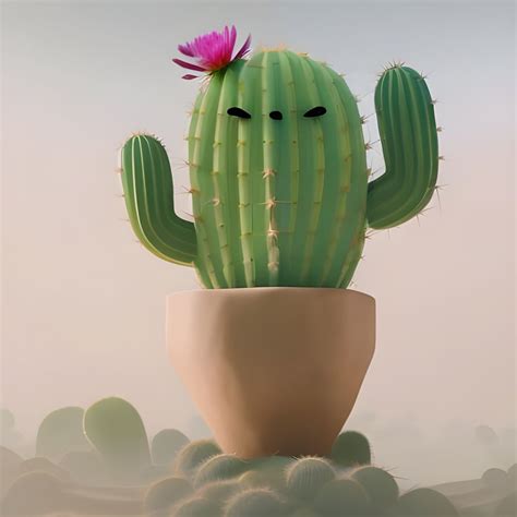 Cute Happy Cactus Ai Generated Artwork Nightcafe Creator