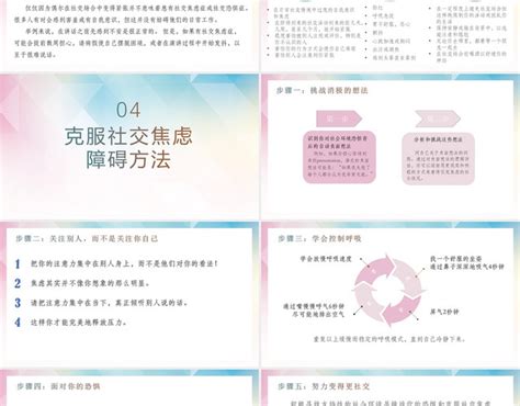 粉色几何简约社恐课件ppt模板 赞芽ppt