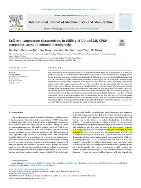 Pdf Drill Exit Temperature Characteristics In Drilling Of Ud And Md Cfrp Composites Based On