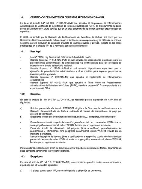 Certificado De Inexistencia De Restos Arqueológicos Pdf Regulación