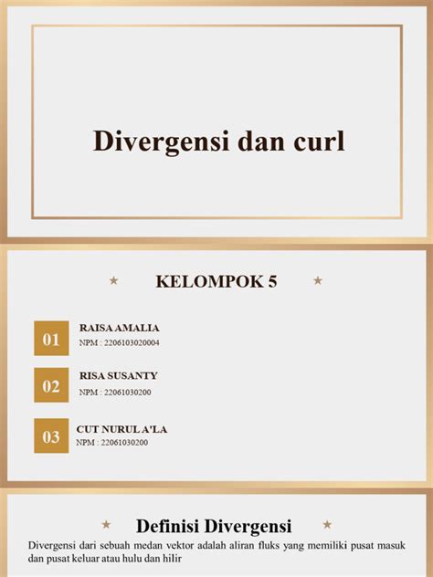 Divergensi Dan Curl Klp 5 Analisis Vektor Pdf