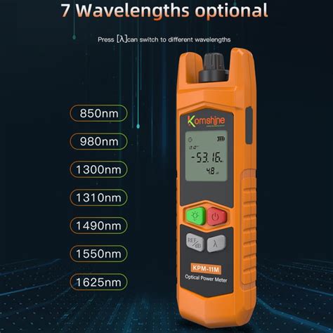 Komshine 고정밀 광 파워 미터 Led가 장착된 미니 광섬유 광 감쇠 테스터 사양 A G 70dbm~6dbm
