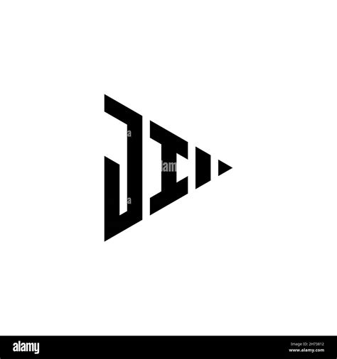Ji Monogram Logo Letter With Triangle Play Button Shape Style On
