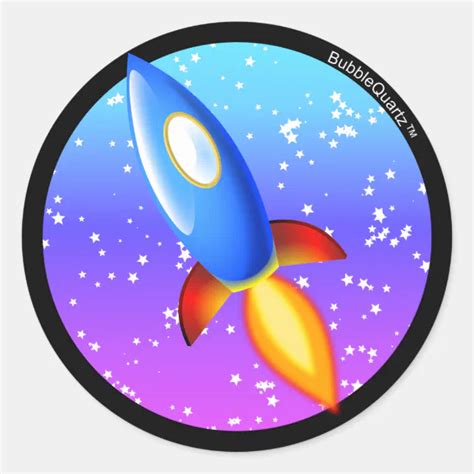 Retro Rocket Stickers 2 Zazzle