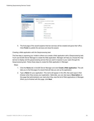 Publishing Geoprocessing Services Tutorial PDF Desktop Publishing Computer Software And