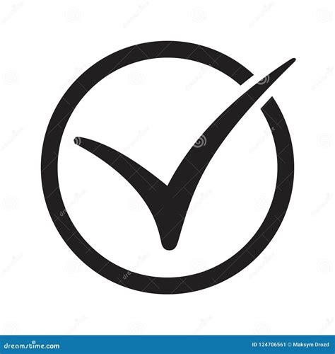 Check List Button Icon Check Mark In Round Sign Stock Illustration