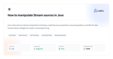 How To Manipulate Stream Sources In Java Labex