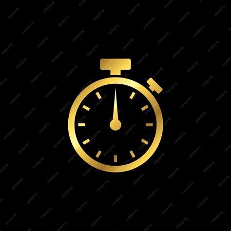 Plantilla De Vector De Icono De Cronómetro De Color Dorado Vector Premium