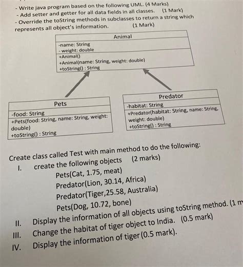 Solved Write Java Program Based On The Following Uml 4