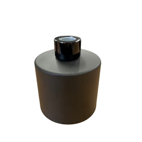 Buy Glass Diffuser Bottle Matt Black 200mls Round With Sealing Plug