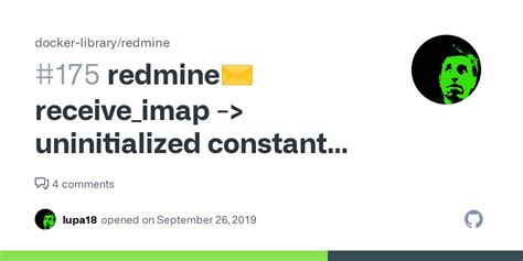 Redmine Email Receive Imap Uninitialized Constant Redmine IMAP Issue Docker Library