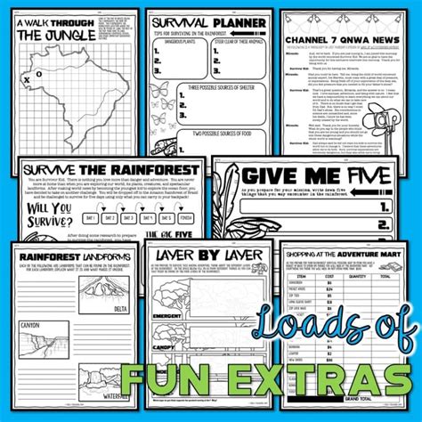 Rainforest Project Based Learning Pbl Habitats Ela Math Writing Activity