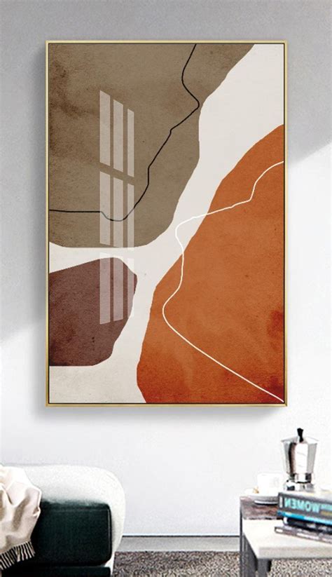 侘寂风抽象装饰画手绘油画高清喷绘晶瓷画 Minimalist painting Modern art paintings abstract Modern art acrylic
