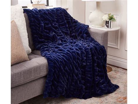 Oversized Ruched Faux Fur Throw