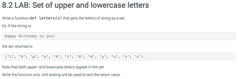 Solved 8 2 LAB Set Of Upper And Lowercase Letters Write A Chegg