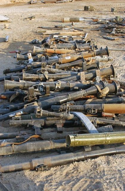 Iraqi Rpg 7 Portable Rocket Launcher Are Among The Piles Of Unexploded