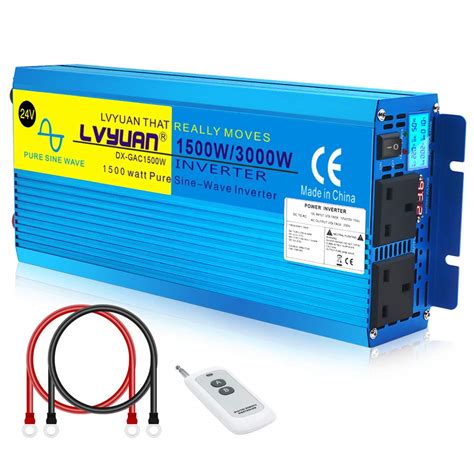 Buy Cantonape Power Inverter Pure Sine Wave Watt DC V To AC V V Converter LCD
