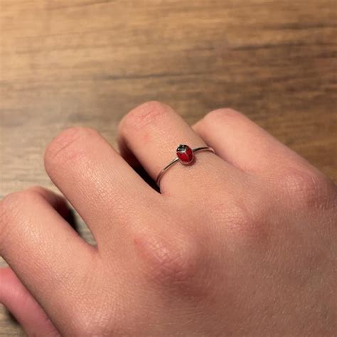 Sterling Silver Ladybug Ringladybug Ring925 Ladybird Ringdainty