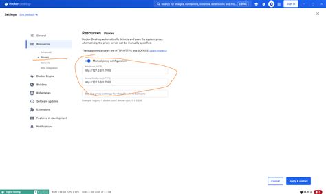 Docker Desktop 设置网络代理 Overstarry Site