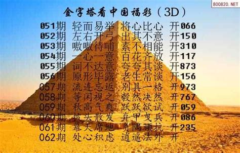 23062期金字塔福彩3D一句定三码字图谜 天齐网