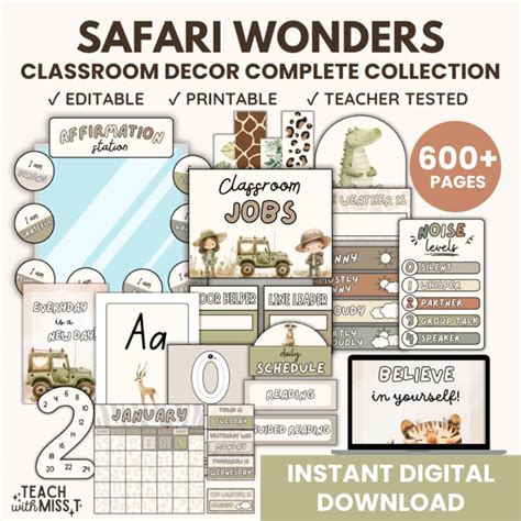 Safari Classroom Decor Mega Bundle Complete Collection Classroom