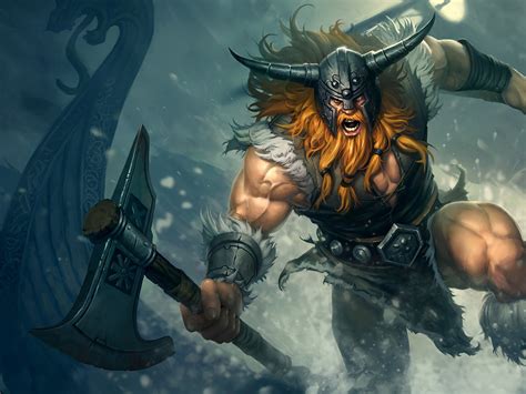 Olaf Lol Splash Art League Of Legends Free 4k Wallpapers 40 000