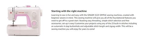 Singer 3223 Sewing Machine 23 Built In Stitches Easy Threading