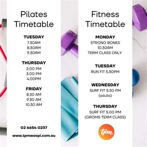 Tpm Classes And Fitness Timetable ~ Tpm Woolgoolga Tpm Woopi