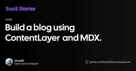 build a blog using contentlayer and mdx analysa ai