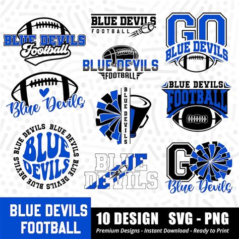 Blue Devils Football Iron On Etsy