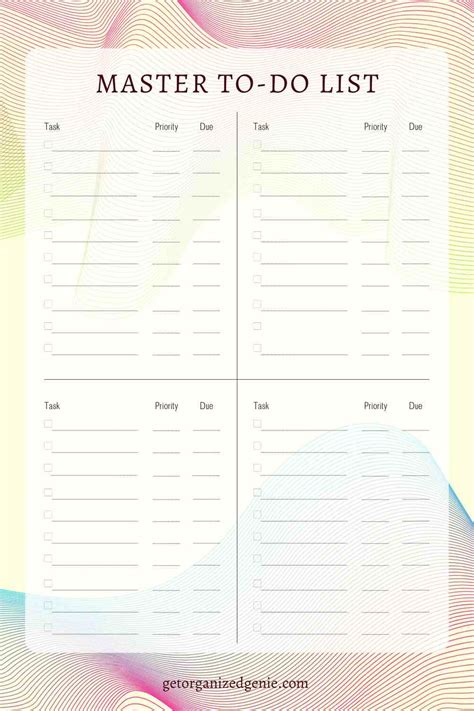 Master Task List Master Todo List Template And Tips Master Stores To
