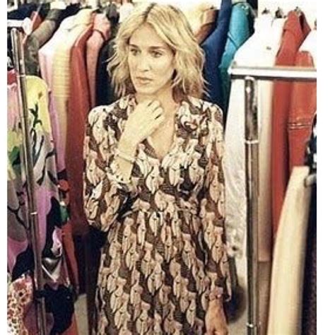 Prada Naked Lady Print Plunge Neck Silk Blouse Sex And The City 2001