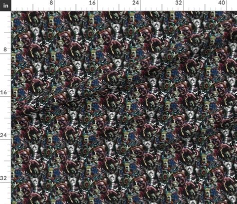 Zombie Fabric Zombie Cluster By Mattcrossley Zombie Scary Etsy