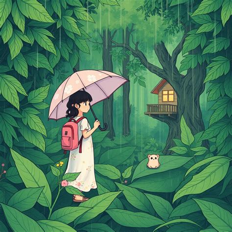 Free Comics Template Dreamy Rainforest Illustration In Studio Anime