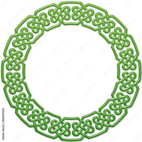 Circular Frame With Green Celtic Knots Circular Border Made With