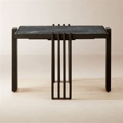 Emit Black Marble And Metal Side Table CB2 Canada