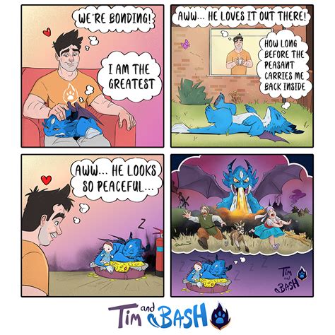 Tim And Bash 🔥 Comic Issue 28 Hooman Thinking Vs Dragon Thinking 😅 R Timandbash