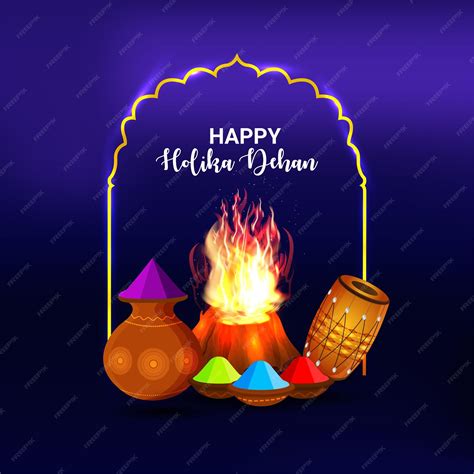 Ilustración Feliz Holika Dehan Vector Premium