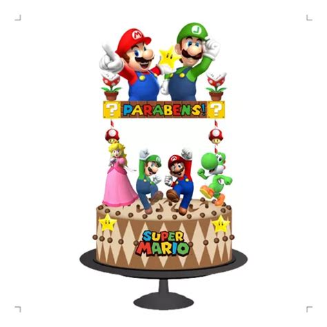 Topo De Bolo Topper De Aniversário Super Mario Bros à venda em São