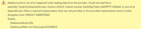 Power Bi Could Not Load File Or Assembly System Enterpriseservices