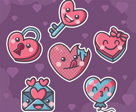 Cute Sticker Heart Of Valentines Vector Art And Graphics