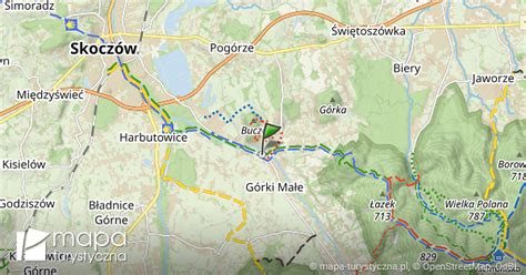 Górki Wielkie mapa szlaków turystycznych mapa turystyczna pl