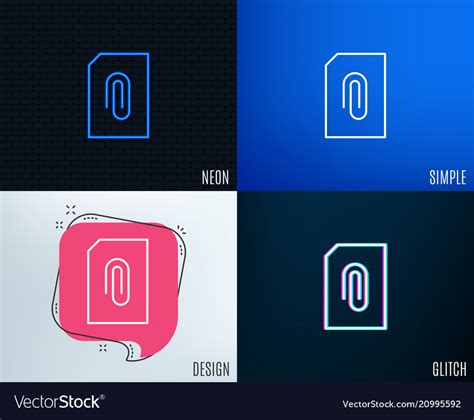 Attach Document Line Icon File Sign Royalty Free Vector