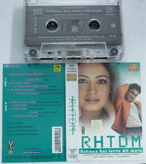 RHTDM Rehnaa Hai Terre Dil Mein Hindi Film Audio Cassette Audio Cassettes Harris Jayaraj