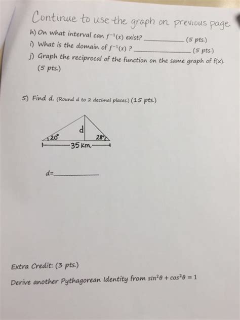 Solved Precalculus Chapter 4 Test Name 1 Why Is Tan 1 S