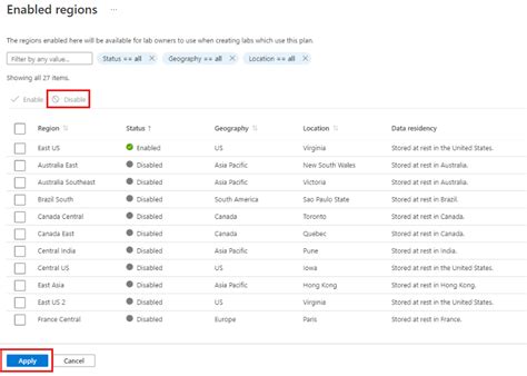 랩에 대한 지역 구성 Azure Lab Services Microsoft Learn